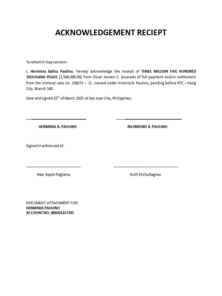 Acknowledgement Reciept | PDF