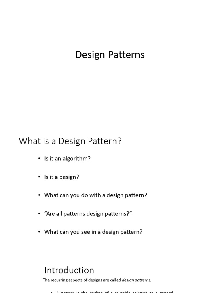 Lesson 6 - Design Patterns (1) | PDF | Class (Computer Programming ...