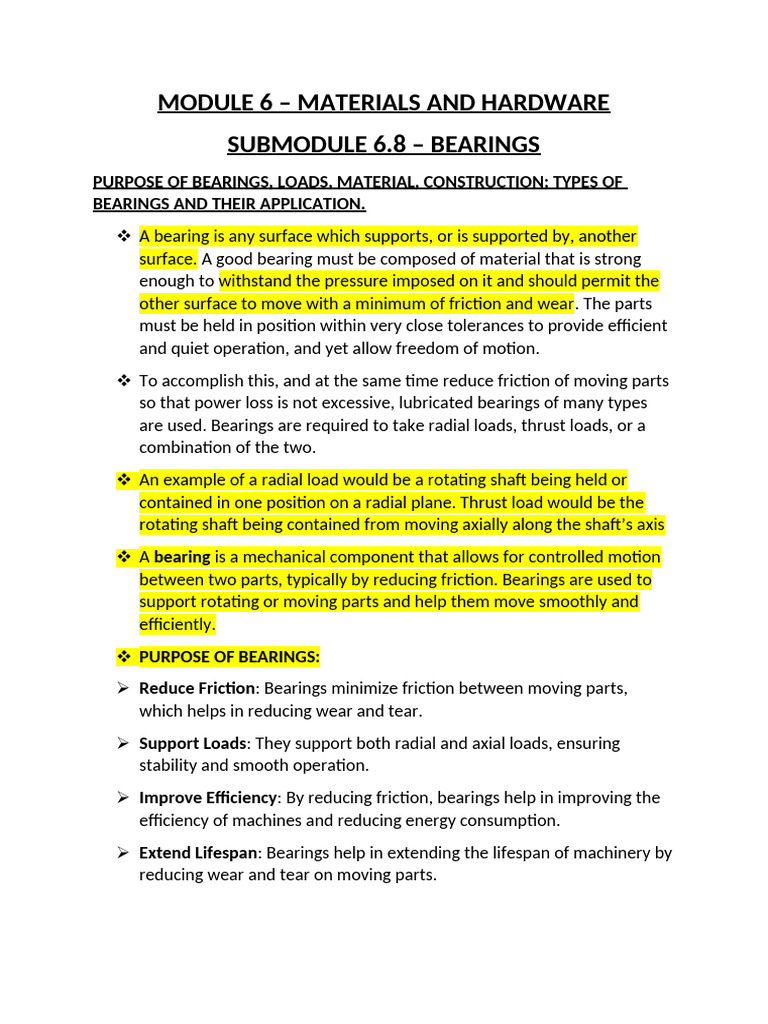 Understanding Bearing Loads and Types | PDF | Bearing (Mechanical ...