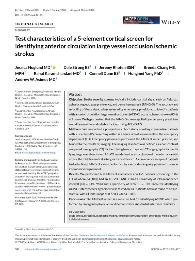 Emp2 1 908 | PDF | Sensitivity And Specificity | Stroke