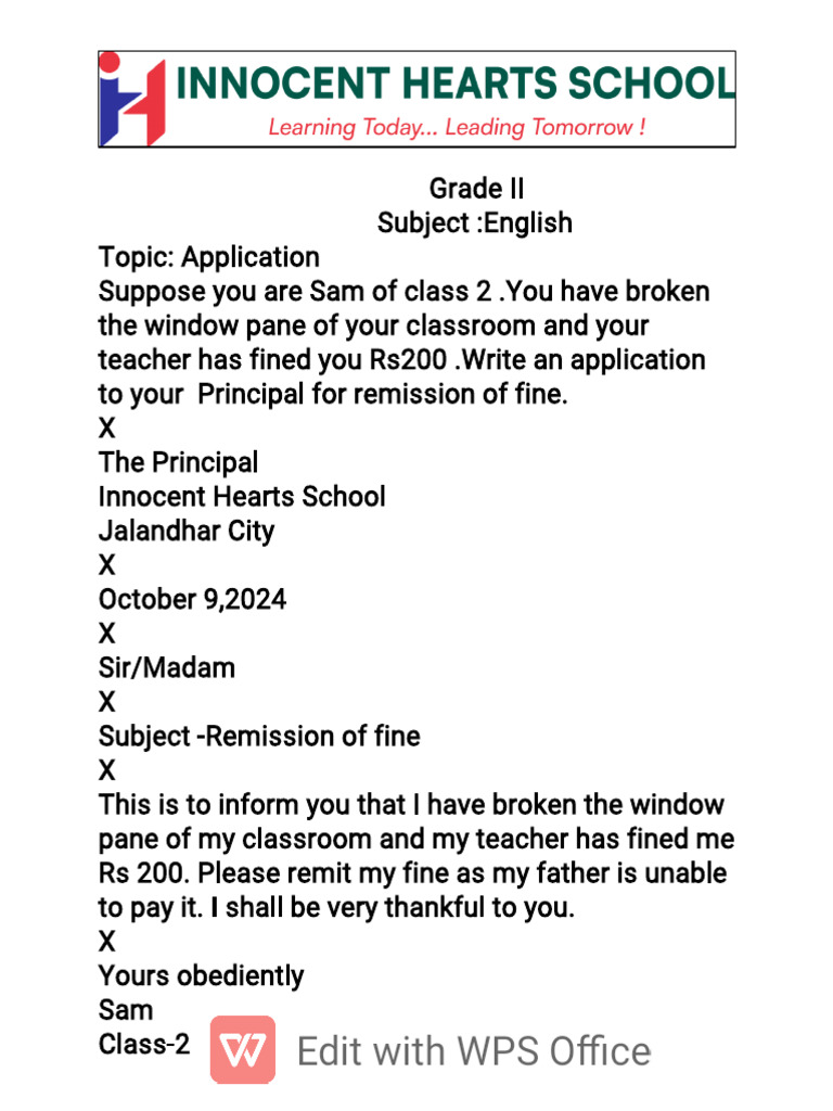 Application for Remission of Fine | PDF