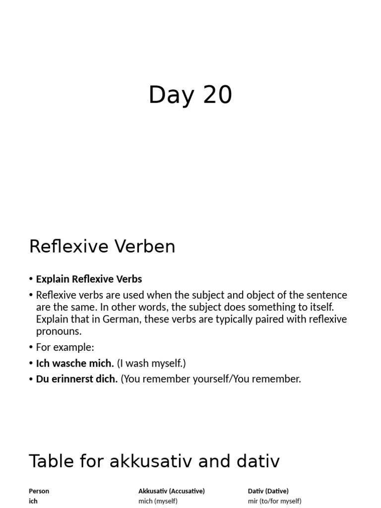 Understanding German Reflexive Verbs | PDF