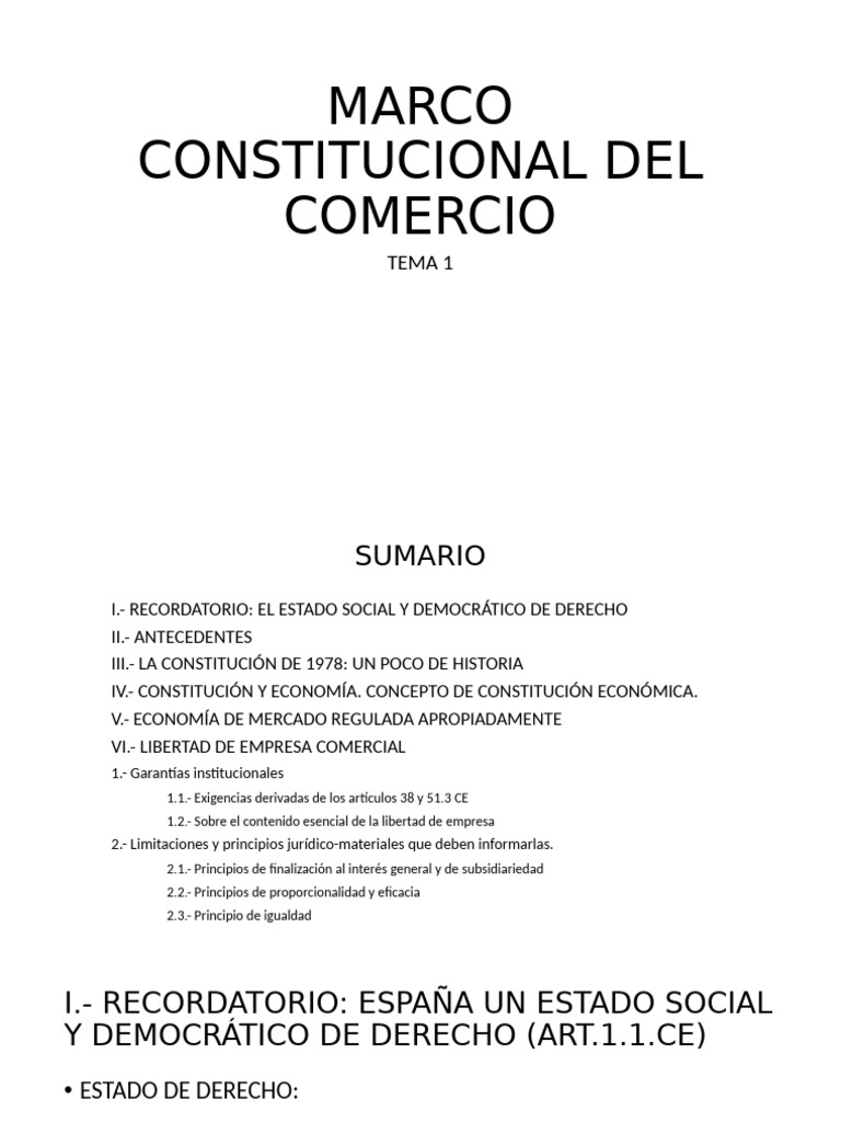 Tema 1 Marco Constitucional Del Comercio (3) | PDF | Constitución ...