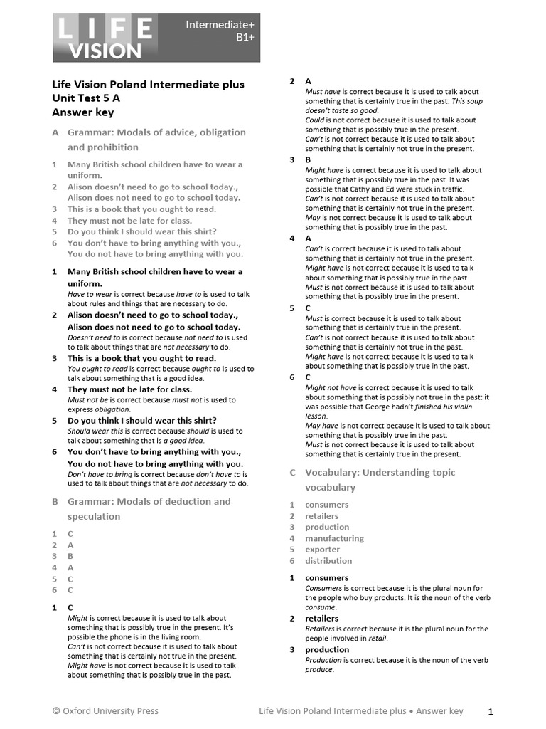 Lif Vis Pol Intp Unit 5a Answer Key | PDF | Interest | Loans