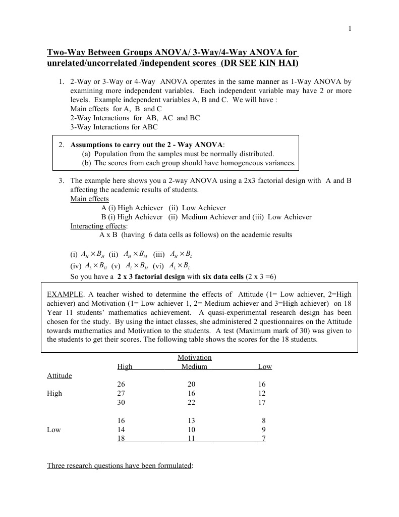 Two Way Anova | PDF | Analysis Of Variance | Effect Size