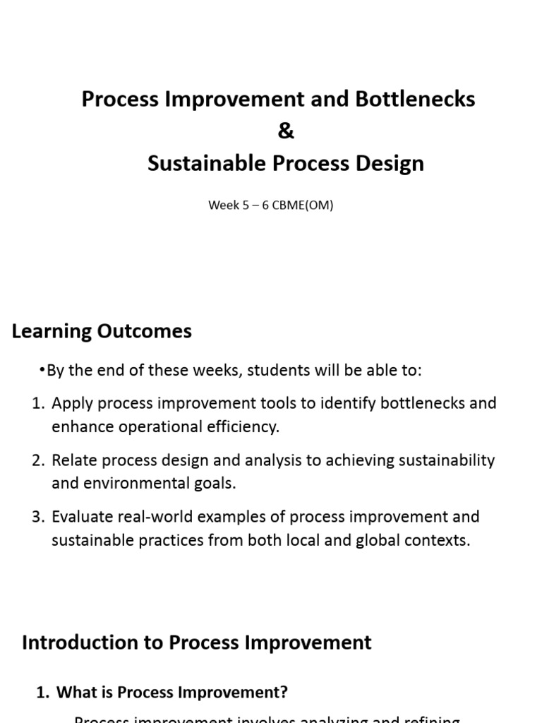 6 Process Improvement and Bottlenecks - Student | PDF | Lean Manufacturing | Sustainability