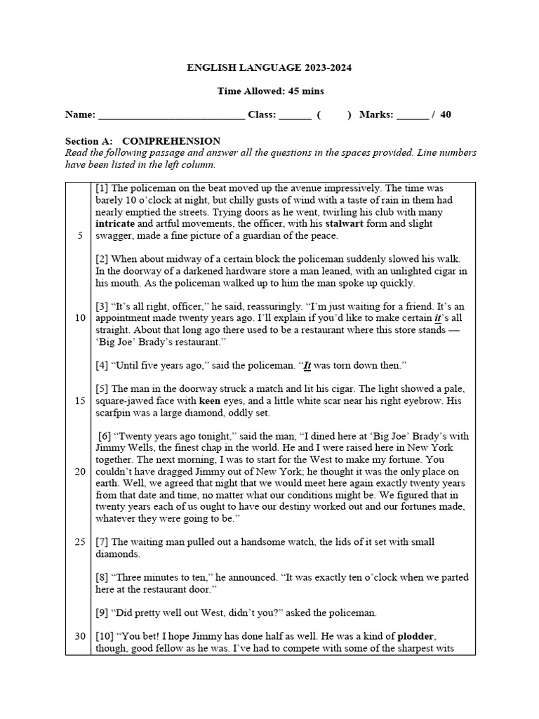 Comprehension 25 (Jimmy) | PDF