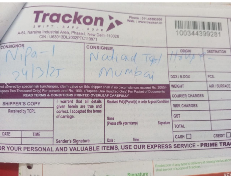 Docket Details of 3854 Sample Sent To National Test House, Mumbai - 24. ...