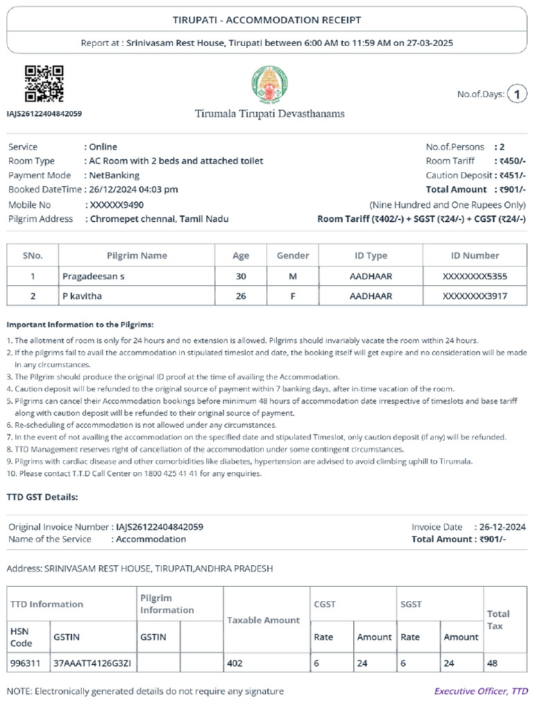 Accommodation_Receipt | PDF