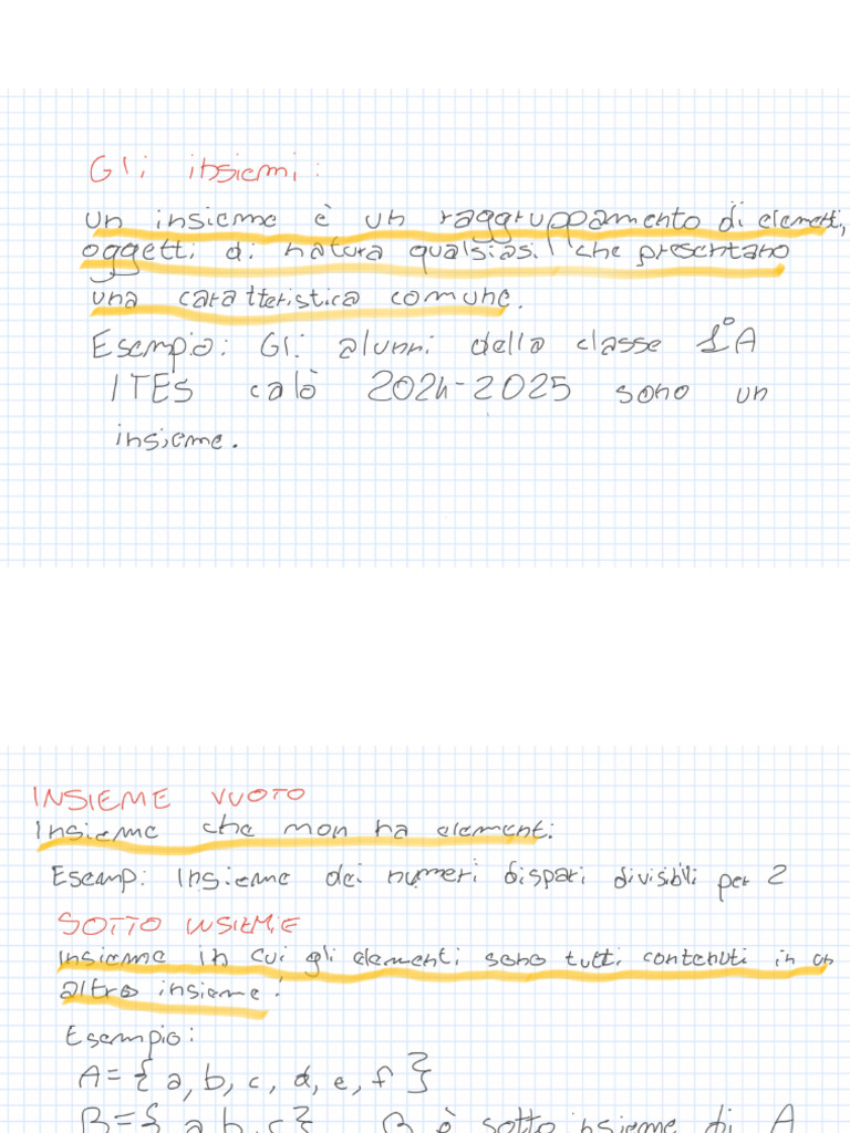 Gli Insiemi ALGEBRA | PDF