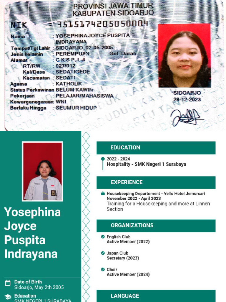 CV Joyce Perevisian Duniawi | PDF