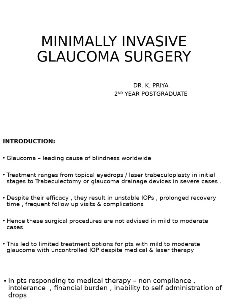 Minimally Invasive Glaucoma Surgery | PDF | Glaucoma | Ophthalmology