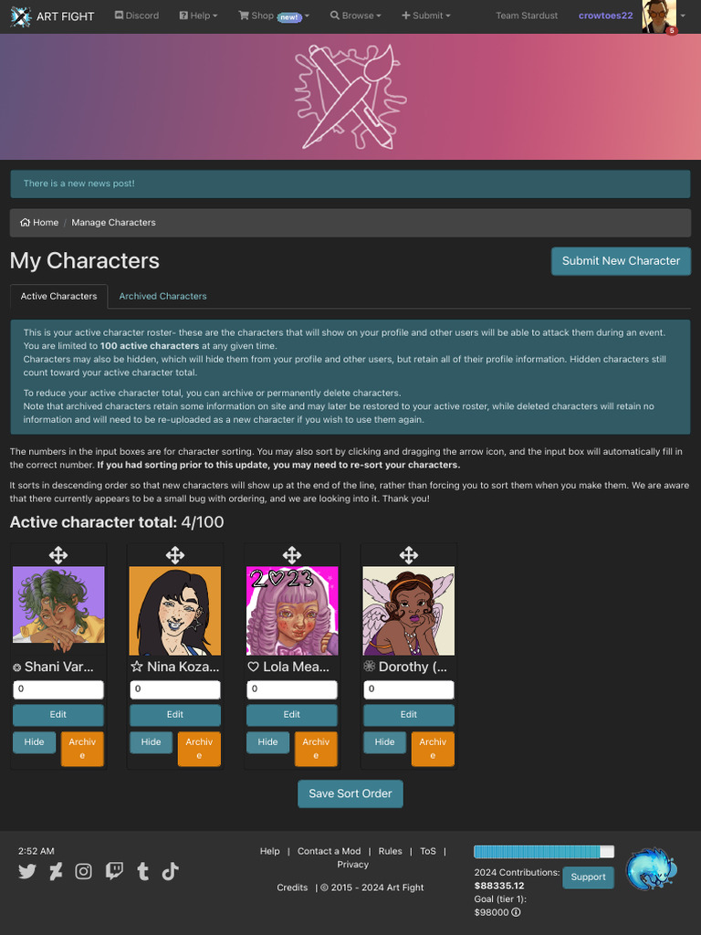 Manage and Sort ArtFight Characters | PDF | Software | Cyberspace