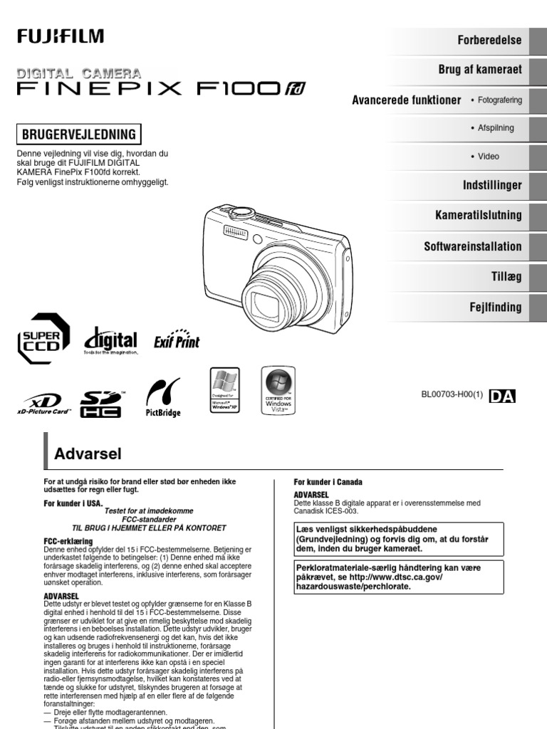Fujifilm F100fd DANSK | PDF