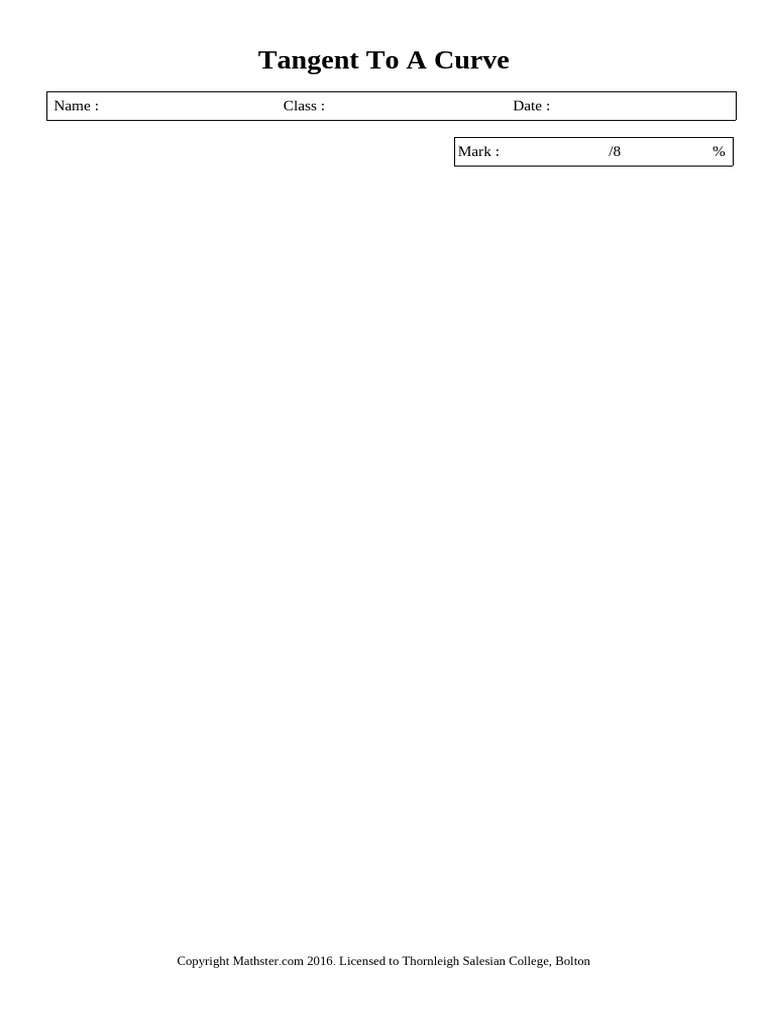 Tangent to a Curve - 2 | PDF
