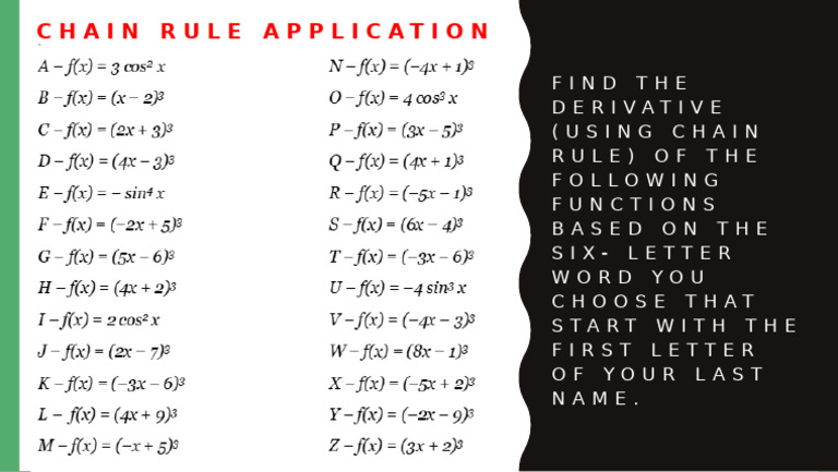 Chain Rule Application | PDF