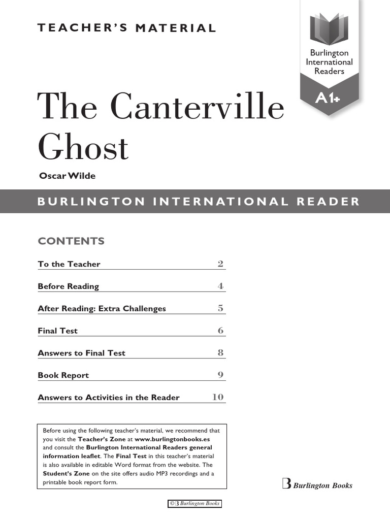 Teacher's Guide: The Canterville Ghost | PDF | Oscar Wilde