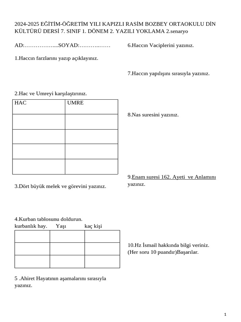 7.din 1.dön 2.yaz. | PDF