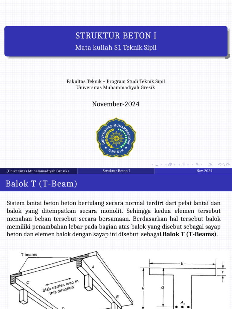 06 Desain Balok T Beton Bertulang | PDF