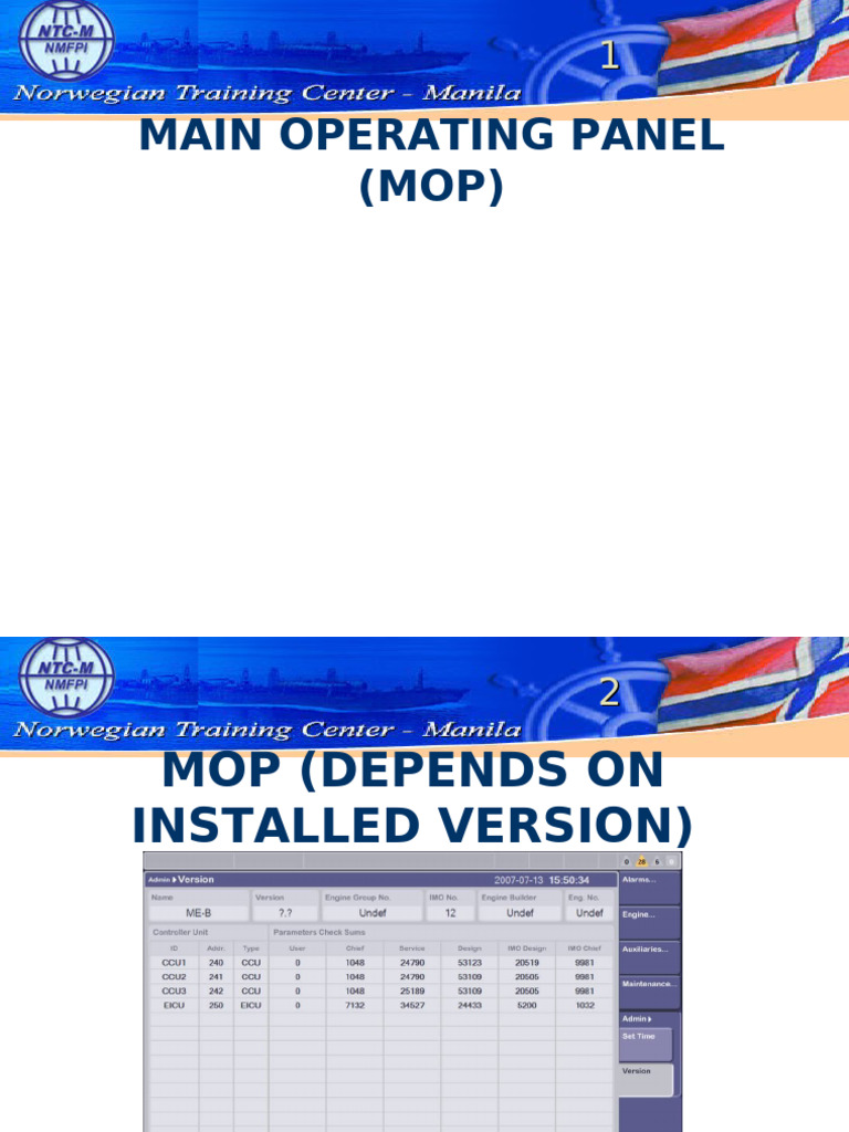 04 Main Operating Panel (MOP) | PDF