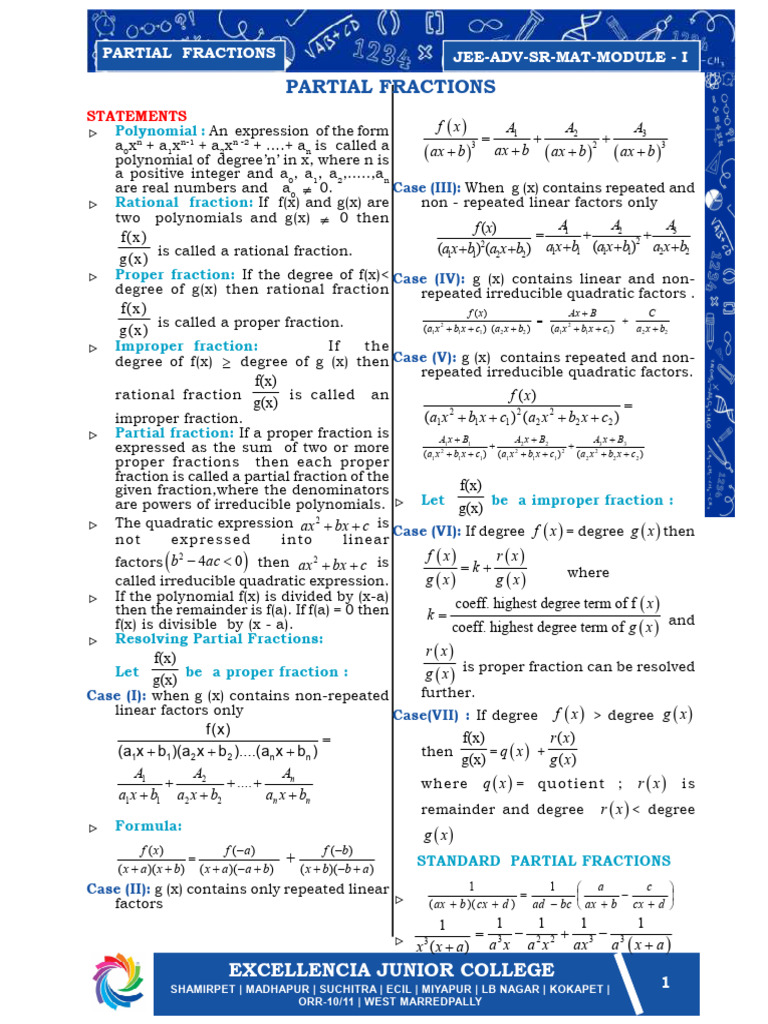 MATHS PARTIAL FRACTIONS-(1-9) | PDF | Mathematical Analysis | Number Theory