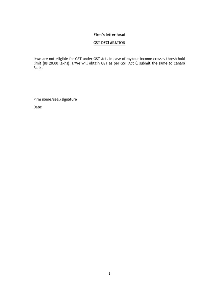 GST Declaration Format11052023 | PDF