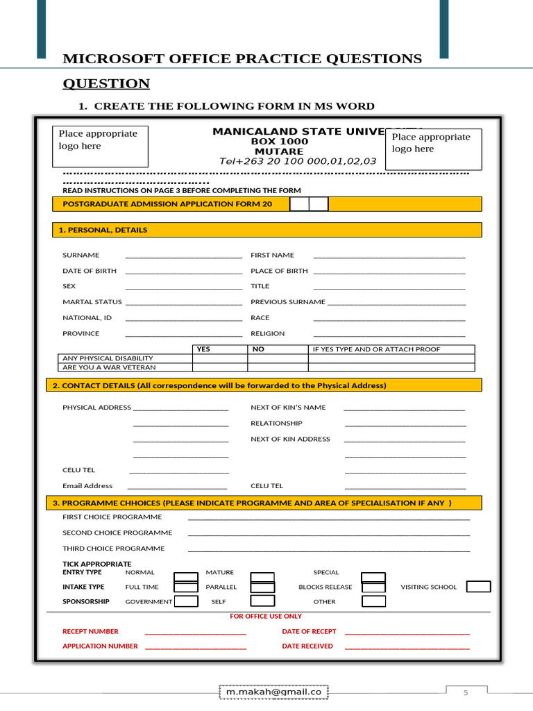 Microsoft Office Practice Questions | PDF