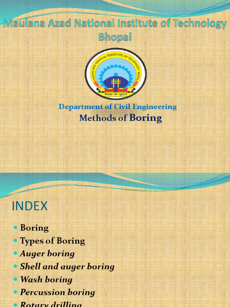 Methods of Boring in Civil Engineering | PDF | Pipe (Fluid Conveyance ...