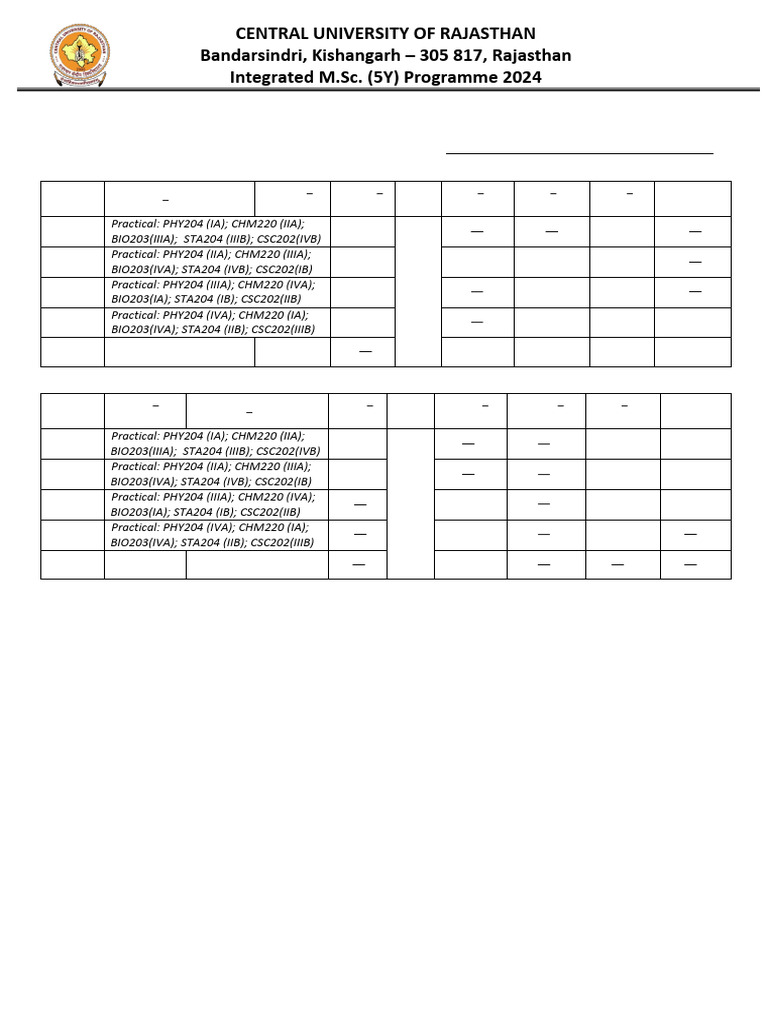 Time Table - Semester IV - Integrated Programme - January 2025 | PDF | Inquiry | Science