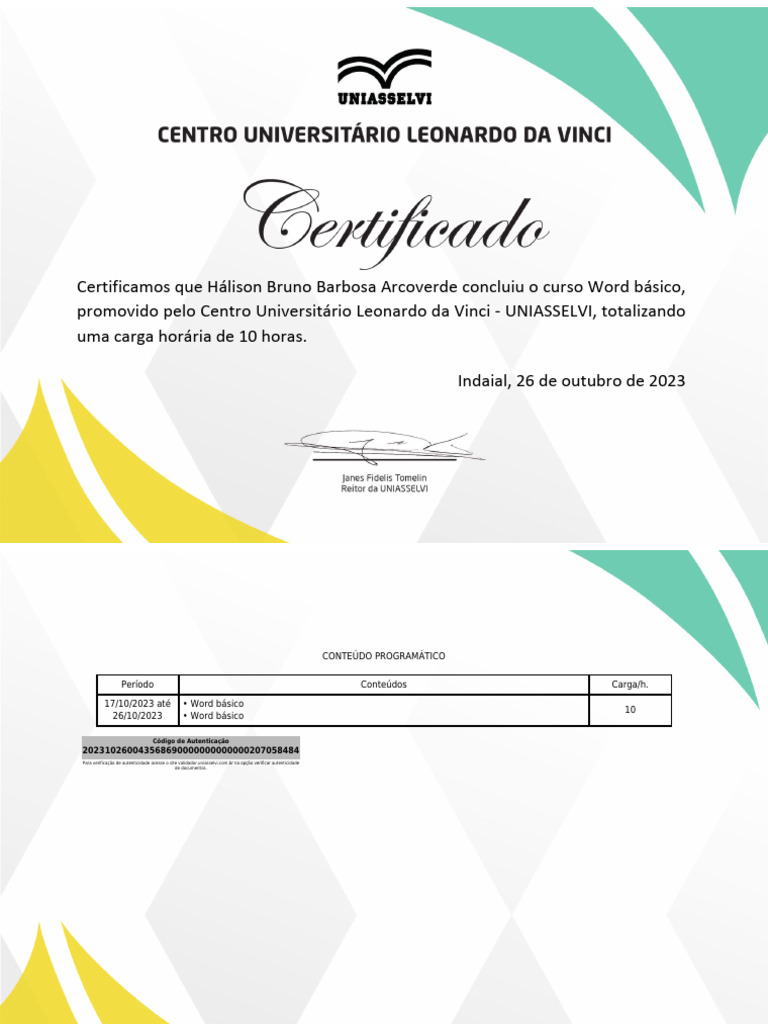 Certificado WORD BASICO | PDF
