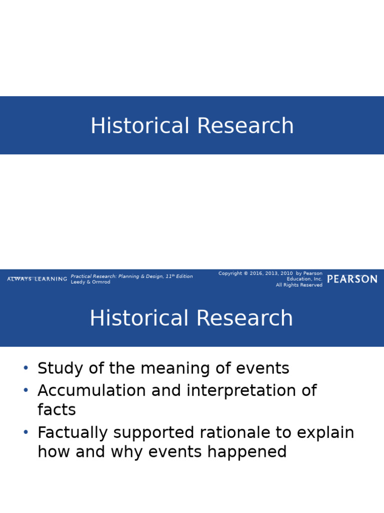 Research Methodology - Historical Research | PDF | Data