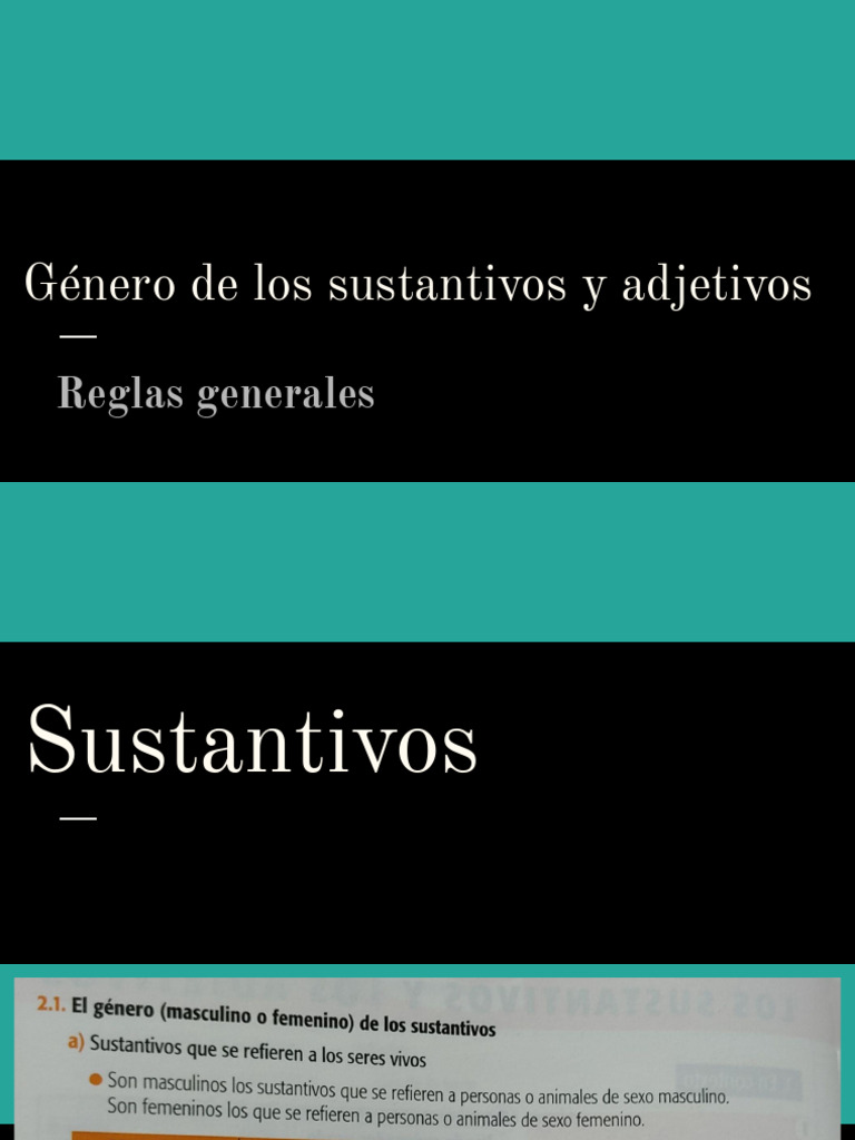 Género de Los Sustantivos y Adjetivos | PDF