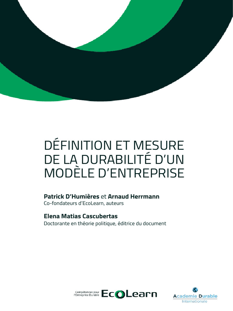 Définir et Mesurer la Durabilité d'Entreprise | PDF | Développement ...
