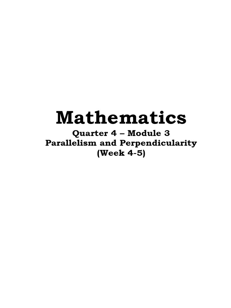 781956842 M3 Q4 MATH 8 Parallelism and Perpendicularity | PDF ...