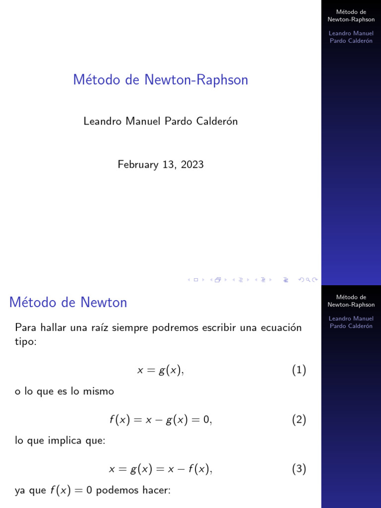 Método de Newton-Raphson | PDF | Análisis matemático | Matemáticas