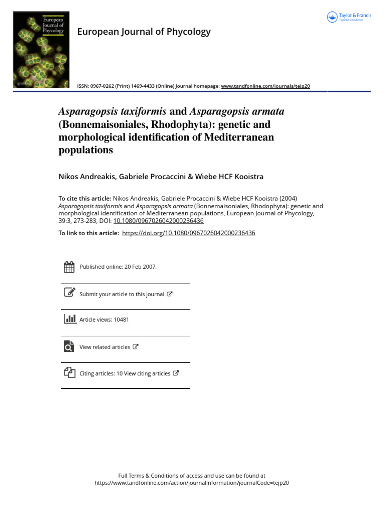 Andreakis 2004 | PDF | Polymerase Chain Reaction | Life Sciences