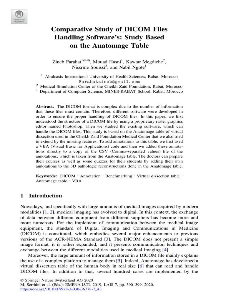 07-Comparative Study of DICOM Files Handling Software's Study Based On The Anatomage Table | PDF ...