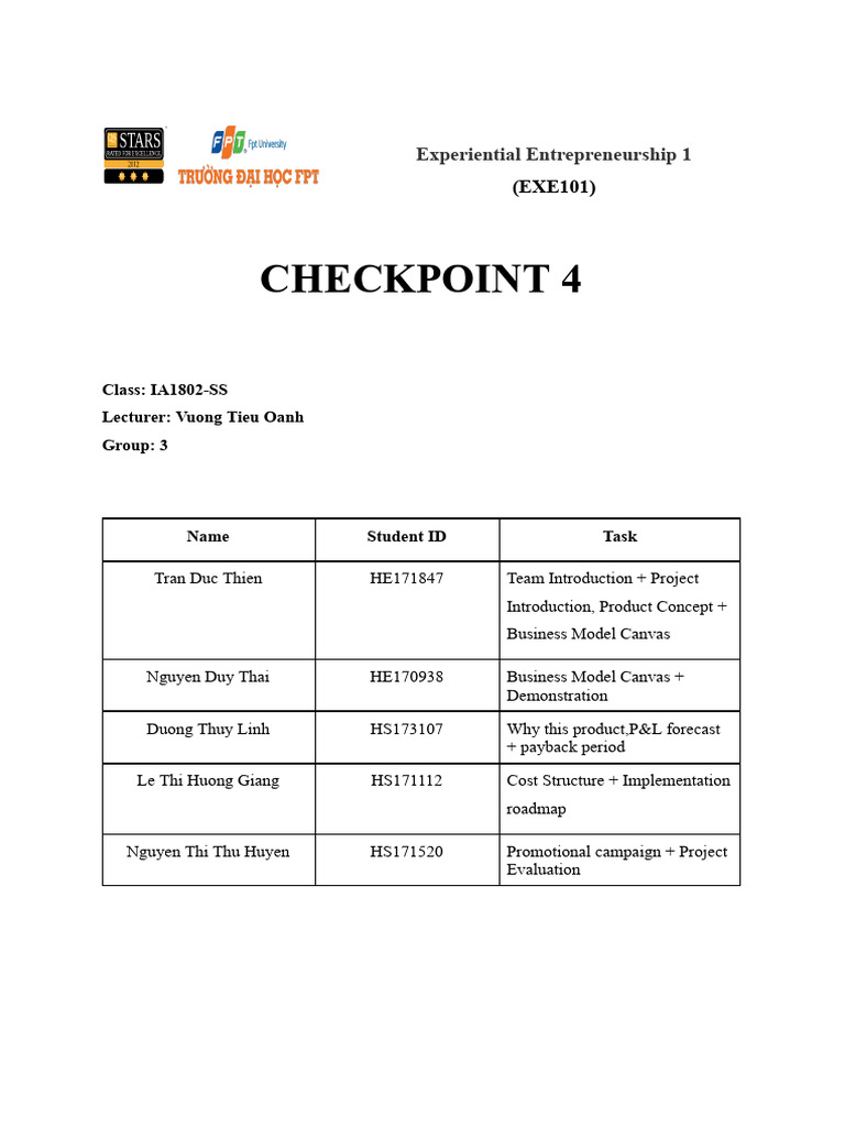 CHECK POINT 4-EXE101- Group 3 | PDF | Marketing | Vietnam
