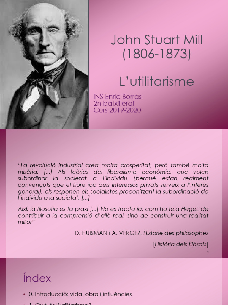 L'utilitarisme - John Stuart Mill (1806-1873) | PDF