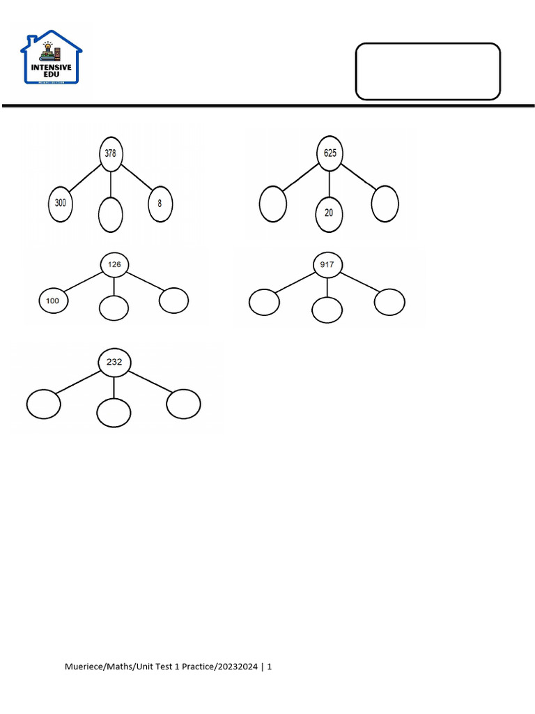 Grade 3 Unit Test 1 20232024 | PDF