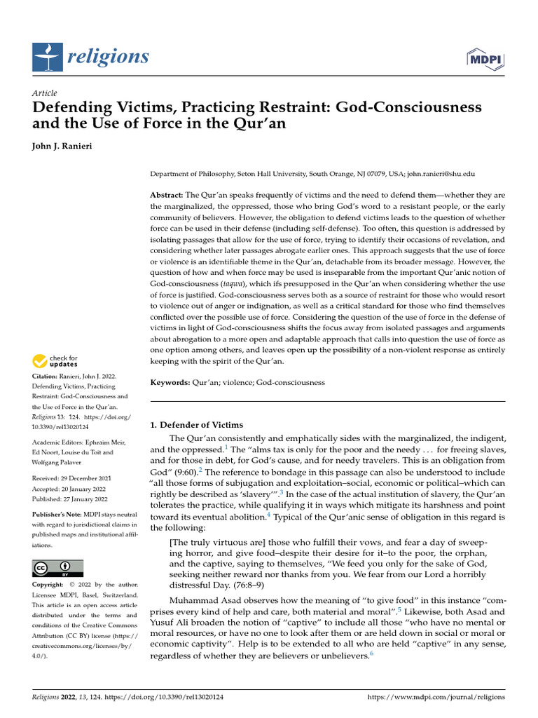 JOHN RANIERI - Defending Victims, Practicing Restraint - God ...