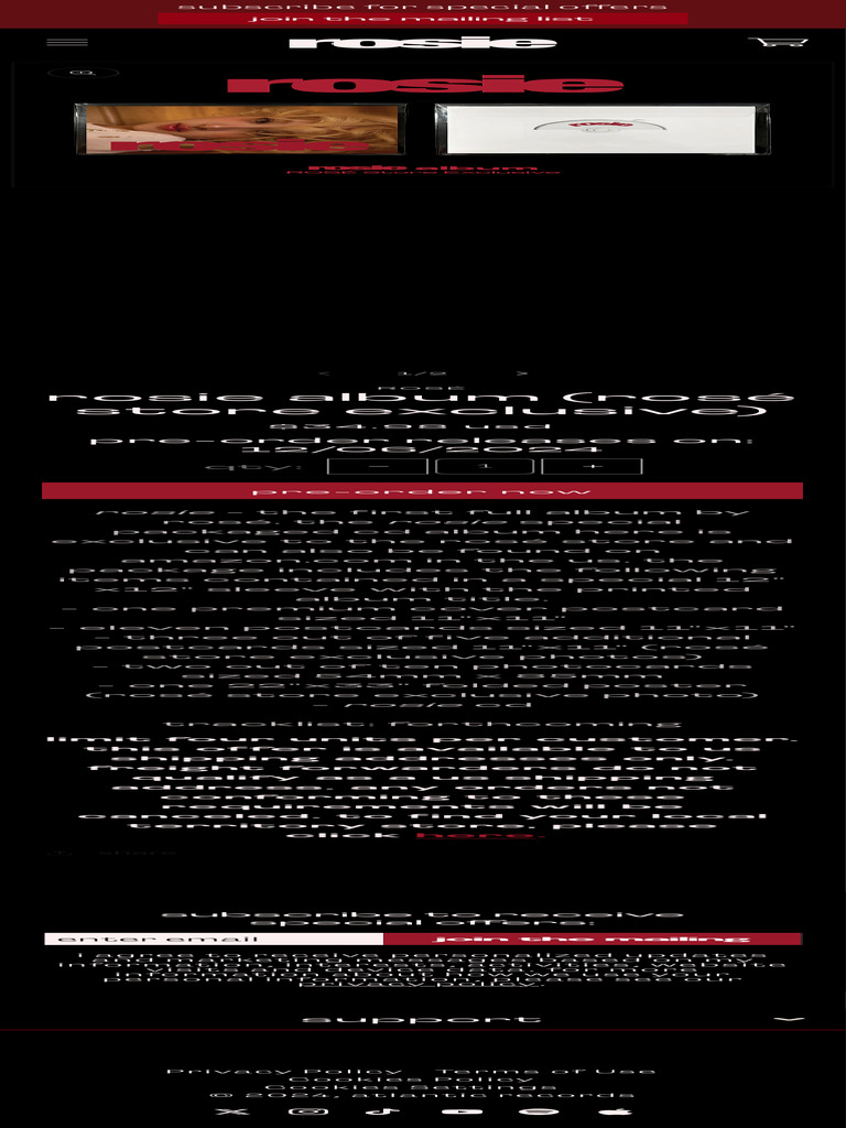 Rosie Album (ROSÉ Store Exclusive) - Rosé | PDF