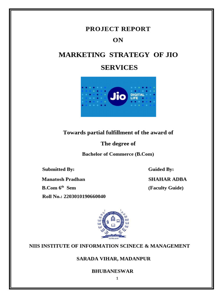 Jio Services Marketing Strategy Report | PDF | Business | Business ...