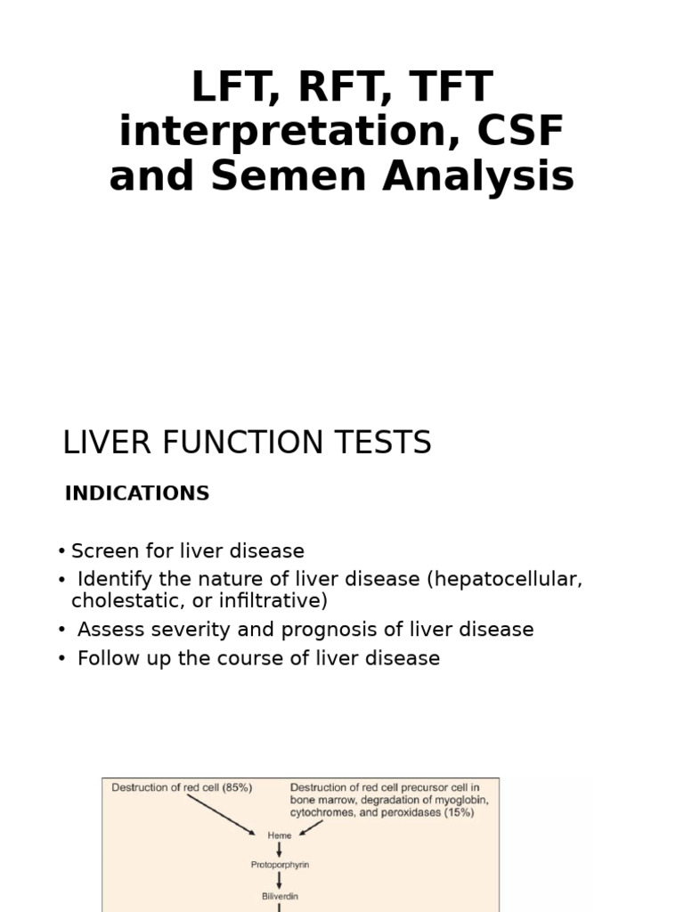 Lft, Rft, Tft Interpretation, Csf and Semen Analysis Copy | PDF ...