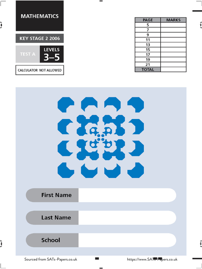 Ks2 Mathematics 2006 Test A | PDF | Mathematical Notation | Mathematics