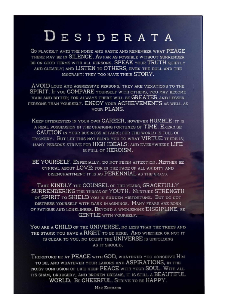 desiderata | PDF