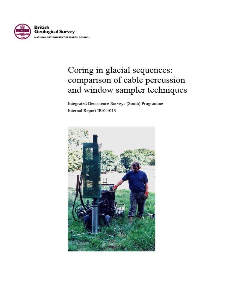 Coring Techniques in Glacial Sequences | PDF | Borehole | Soil