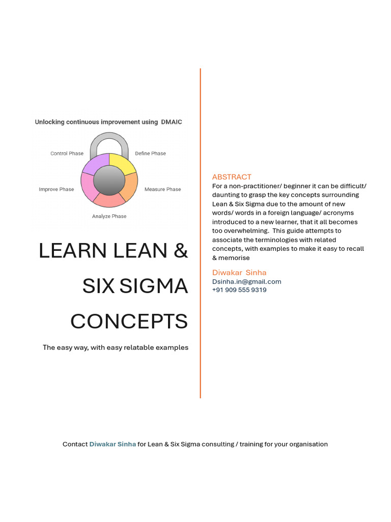 Learn Lean & Six Sigma Concepts the Easy Way | PDF | Six Sigma | Performance Indicator