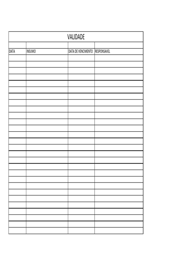 Controle de Validade Pre Estoque Cozinha e Confeitaria | PDF