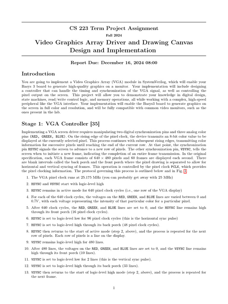 CS223_2024f_Project | PDF | Computer Engineering | Electronic Engineering